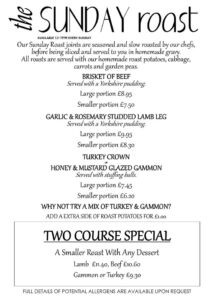 Food Menu - The Mount Pleasant