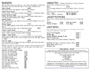 Food Menu - The Mount Pleasant