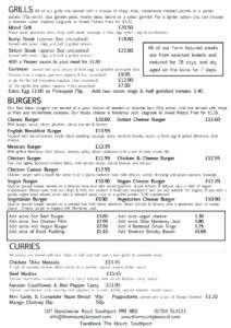 Food Menu - The Mount Pleasant
