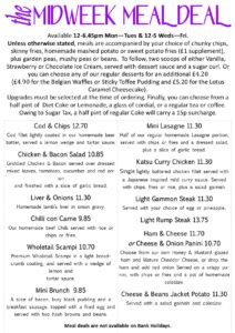 Food Menu - The Mount Pleasant